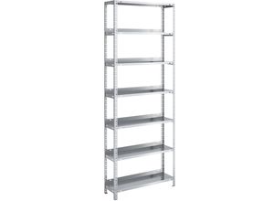 4250623743471 - Akten-Schraubregal verzinkt Regalhöhe 2200 mm Grundregal Breite x Tiefe 750 x 300 mm hofe