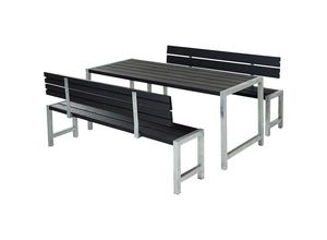 5703393719584 - Sitzbankgarnitur zertifiziertes Nadelholz schwarz mit Lehne kaiserkraft