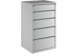 4014641091903 - Schubladenschrank BxT 760 x 675 mm Schubladentraglast 200 kg 5 Schubladen Höhe 1280 mm Front lichtgrau ANKE