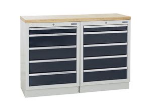 4061753250810 - Schranksystem 2 Schränke mit jeweils 5 Schubladen anthrazitgrau kaiserkraft