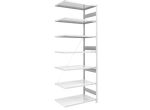 4061753027696 - eurokraft pro Schwerlast-Steckregal RAL 7035 Regalhöhe 3000 mm Anbauregal BxT 1000 x 800 mm