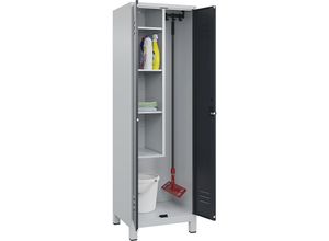 4066681617636 - Putzmittelschrank Classic Plus 080110-00-S10008 anthrazitgrau lichtgrau 600 x 500 x 1950 cm aufgebaut 4066681617636 C+P-Möb