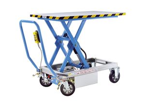 4054666005288 - Scherenhubtischwagen Tragfähigkeit 1000 kg elektrohydraulisch Hubbereich 460 - 1070 mm Elastikreifen eurokraft pro
