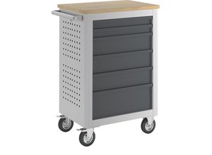 4061753035554 - Werkzeugwagen Breite 665 mm 6 beidseitig ausziehbaren Schubladen Korpus lichtgrau kaiserkraft
