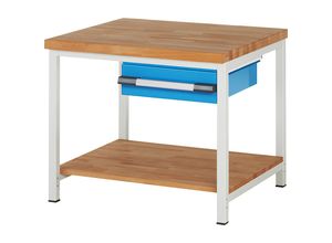 4061753260659 - eurokraft pro Werkbank Gestellbauweise Serie 8000 1 Schublade 150 mm 1 Ablageboden BxT 1000 x 900 mm