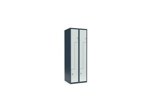 7042424816938 - Z-Spind Fydor 2 Abteile blaugrau   lichtgrau B 600 mm 2 Abteile flache Dachform Vorhängeschloss kaiserkraft
