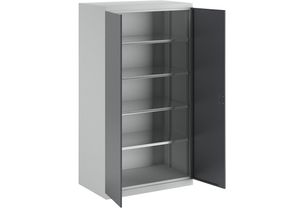 4061753275400 - eurokraft pro Materialschrank Tiefe 650 mm 4 Fachböden und Vollblechtüren Türen grau