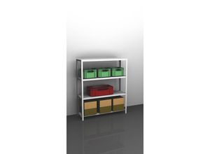 4061753022899 - eurokraft pro Schraubregal Bauart leicht kunststoffbeschichtet Regalhöhe 1500 mm Bodenbreite 1300 mm Tiefe 400 mm Grundregal