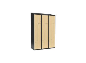 7042424806960 - Z-Spind Fydor 3 Abteile grau   Birke B 1200 mm 3 Abteile schräge Dachform Zylinderschloss kaiserkraft