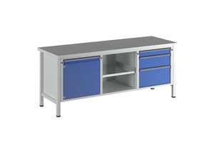 4014641405694 - Werkbank Gestellbauweise Serie V 1 Tür 540 mm 3 Schubladen Universalplatte Vollauszug ANKE