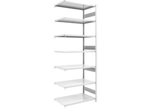 4250623789042 - Schwerlast-Steckregal grau beidseitig Regalhöhe 3000 mm 7 Böden Anbauregal BxT 1000 x 800 mm hofe