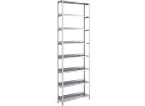4250623743655 - Akten-Schraubregal verzinkt Regalhöhe 2550 mm Grundregal Breite x Tiefe 750 x 300 mm hofe