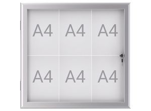 4002390084277 - Schaukasten MAULexcite Verwendung für Papierformat 6 x DIN A4 regengeschützter Außenbereich 6653608 Aluminium Silber 1 St