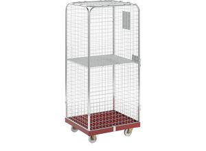 4260316440556 - Rollbehälter SAFE HxBxT 1800 x 720 x 810 mm Rollplatte rot kaiserkraft