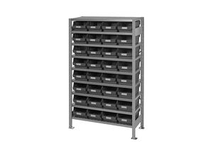 4250621506740 - Steckregal mit ESD Sichtlagerkästen HxBxT 1790 x 1000 x 400 mm 32 Sichtlagerkästen STEMO