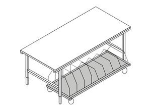 4251924701818 - Kartonagemagazin fahrbar HxBxT 690 x 1600 x 600 mm schwarz kaiserkraft