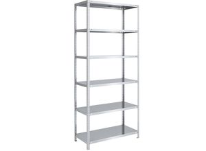 4061753021762 - eurokraft pro Schwerlast-Schraubregal verzinkt Regalhöhe 2500 mm Grundregal Breite x Tiefe 1000 x 600 mm
