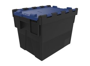 4260670626795 - Mehrweg-Stapelbehälter LxBxH 400 x 300 x 306 mm schwarz blau kaiserkraft