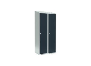 7042423062916 - Spind Fydor 2 Abteile lichtgrau   grau B 800 mm 2 Abteile schräge Dachform Vorhängeschloss kaiserkraft