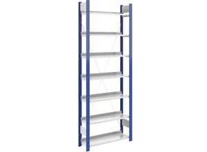 4250623706100 - Ordner-Steckregal einseitig Höhe 2350 mm BxT 750 x 300 mm Grundregal blau   grau hofe