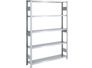 4250623789677 - Schwerlast-Steckregal verzinkt beidseitig Regalhöhe 2000 mm 5 Böden Grundregal BxT 1300 x 300 mm hofe