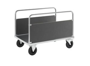 7350050357900 - Kongamek - Plattformwagen verzinkt 1200x800x900mm mit Ladefläche und 2 stirnseitigen Wänden mit Gummibereifung und Bremse