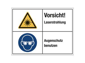 4061466051414 - Kombischilder Vorsicht! Laserstrahlung   Augenschutz benutzen VE 10 Stk Folie LxH 200 x 150 mm kaiserkraft