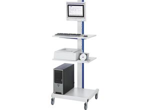 4040376879073 - Computerständer Kabelkanal mit integrierter 4fach-Steckdosenleiste fahrbar RAU