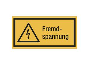 4061466043914 - Kombischilder mit Text für Warnkennzeichen Fremdspannung rechteckig VE 10 Stk Folie LxH 148 x 74 mm kaiserkraft