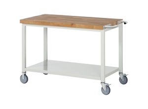 4061753038036 - eurokraft pro Fahrbare Werkbank Serie 8000 Gestellbauweise 1 Ablageboden BxT 1250 x 700 mm