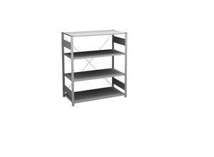4250623774758 - Sideboard-Steckregal verzinkt Höhe 1200 mm 4 Böden Grundregal Bodentiefe 500 mm Fachlast 140 kg hofe