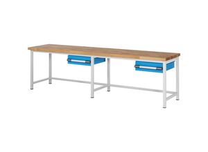 4061753260499 - eurokraft pro Werkbank Gestellbauweise Serie 8000 1 Schublade 150 mm BxT 3000 x 700 mm