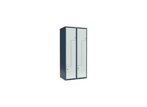 7042424834819 - Z-Spind Fydor 2 Abteile blaugrau   lichtgrau B 800 mm 2 Abteile flache Dachform Vorhängeschloss kaiserkraft