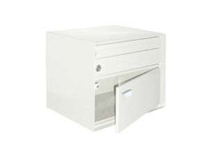 4260107690931 - Briefkasten BxHxT 390 x 315 x 310 mm Stahlblech pulverbeschichtet verkehrsweiß kaiserkraft