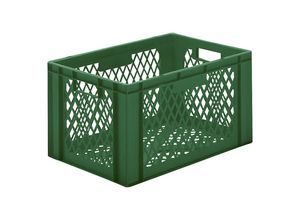 4031022015143 - Euro-Format-Stapelbehälter Wände und Boden durchbrochen LxBxH 600 x 400 x 320 mm grün VE 5 Stk kaiserkraft