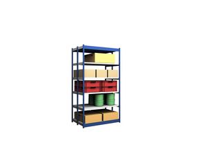 4250623732130 - Stabil-Steckregal doppelseitig Regalhöhe 2500 mm blau verzinkt Bodenbreite 1325 mm Grundregal Breite x Tiefe 1325 x 400 mm hofe