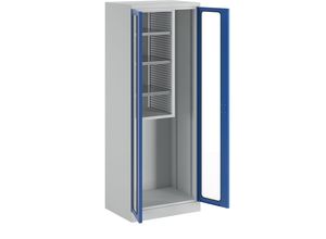 4061753071392 - Geräte- und Putzmittelschrank Breite 750 mm Sichtfenstertüren lichtgrau   enzianblau kaiserkraft