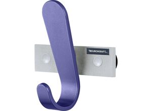 4061753106568 - eurokraft pro Garderobenleiste 1 Mantelhaken HxBxT 130 x 120 x 60 mm VE 2 Stück Hakenfarbe Blau