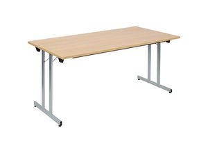 4061753246738 - Klapptisch F25 BxT 1600 x 800 mm Platte Buche-Dekor Gestell alusilber kaiserkraft