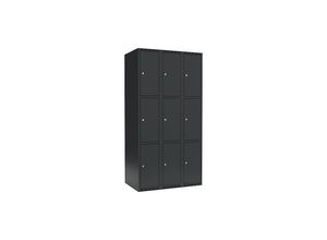 7042424852905 - 3er-Schließfachschrank Fydor 3 Abteile grau B 900 mm 3 Abteile flache Dachform Zylinderschloss kaiserkraft