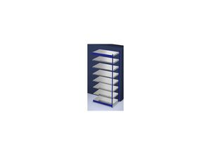 4250623731942 - Stabil-Steckregal einseitig Regalhöhe 3000 mm blau verzinkt Bodenbreite 1325 mm Anbauregal Breite x Tiefe 1325 x 800 mm hofe