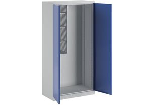 4061753071415 - Geräte- und Putzmittelschrank Breite 1000 mm Vollblechtüren   1 Regalbox lichtgrau   enzianblau kaiserkraft
