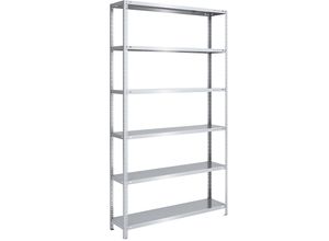 4061753023506 - eurokraft pro Schwerlast-Schraubregal verzinkt Regalhöhe 2500 mm Grundregal Breite x Tiefe 1300 x 400 mm