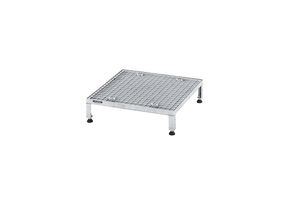 4054666008388 - eurokraft pro Arbeitsplattform Höhenverstellbereich 165 - 230 mm mit Gitterrostplatte Plattform LxB 610 x 610 mm feuerverzinkt