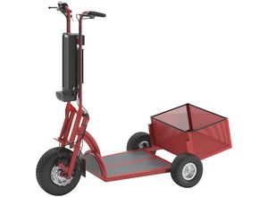 3760406530163 - Elektro Transportroller PRO 800 W 3 Räder mit Korb hinten rot kaiserkraft