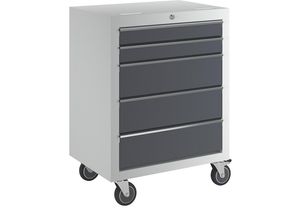 4260563724867 - Schubladen-Rollwagen HxBxT 860 x 646 x 460 mm mit 5 Schubladen und 4 Lenkrollen kaiserkraft