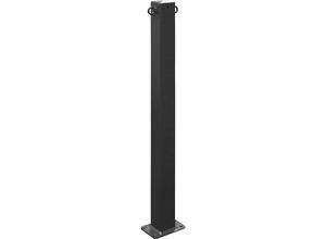 4061753096302 - Absperrpfosten 70 x 70 mm Eisenglimmer zum Aufdübeln mit 2 Ösen Schake