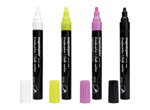 4013695062211 - Kreidemarker farbig sortiert schwarz weiß gelb rosa VE 16 Stk magnetoplan