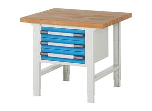 4061753037183 - eurokraft pro Werkbank Baukastensystem Serie 7000 3 Schubladen BxT 1000 x 900 mm