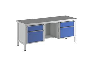 4014641010836 - Werkbank Gestellbauweise Serie V Schubladen 2 x 180 mm 2 x 360 mm ½ Ablageboden Universalplatte Vollauszug ANKE